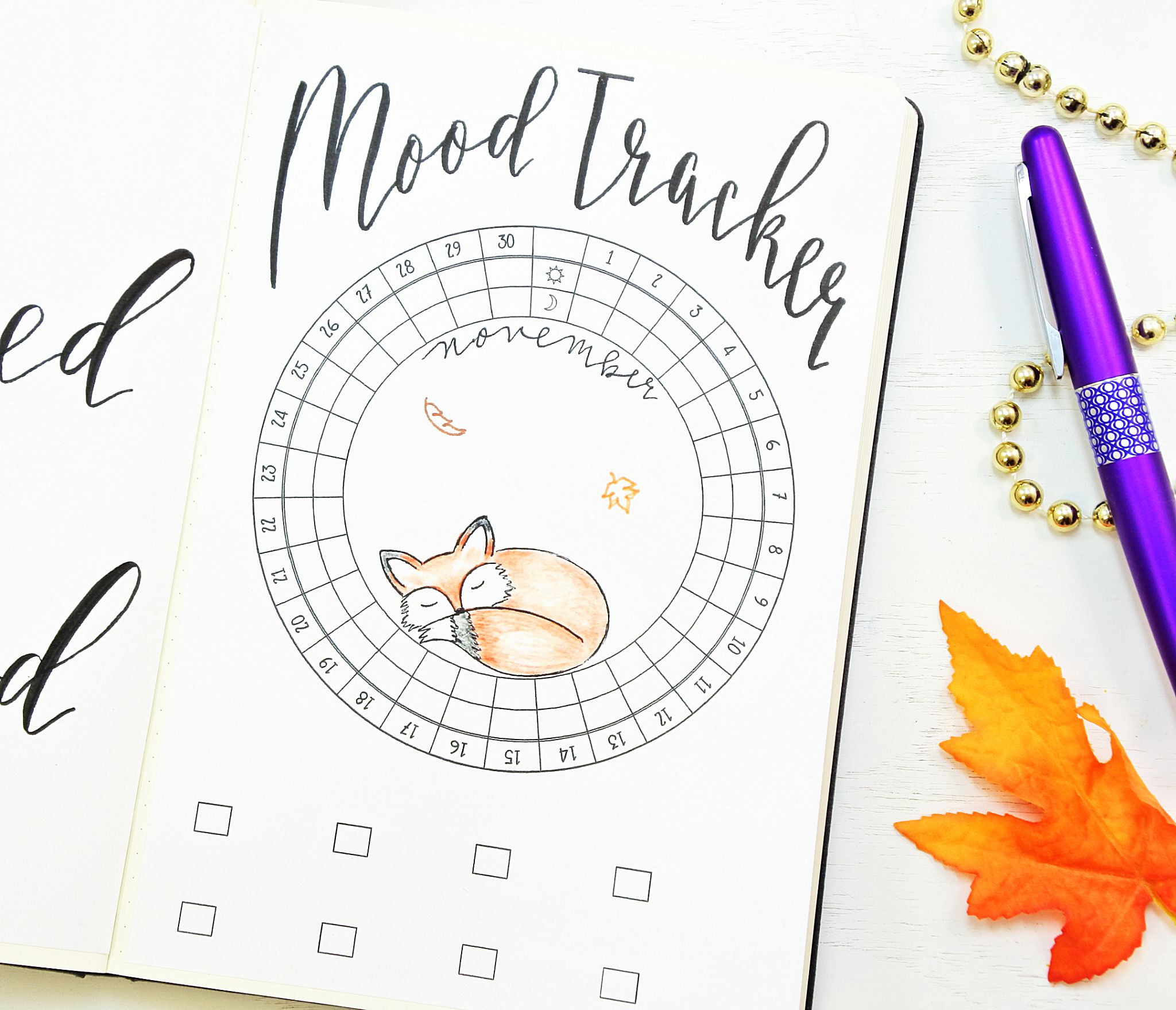 November Bullet Journal Setup with Free Printables!
